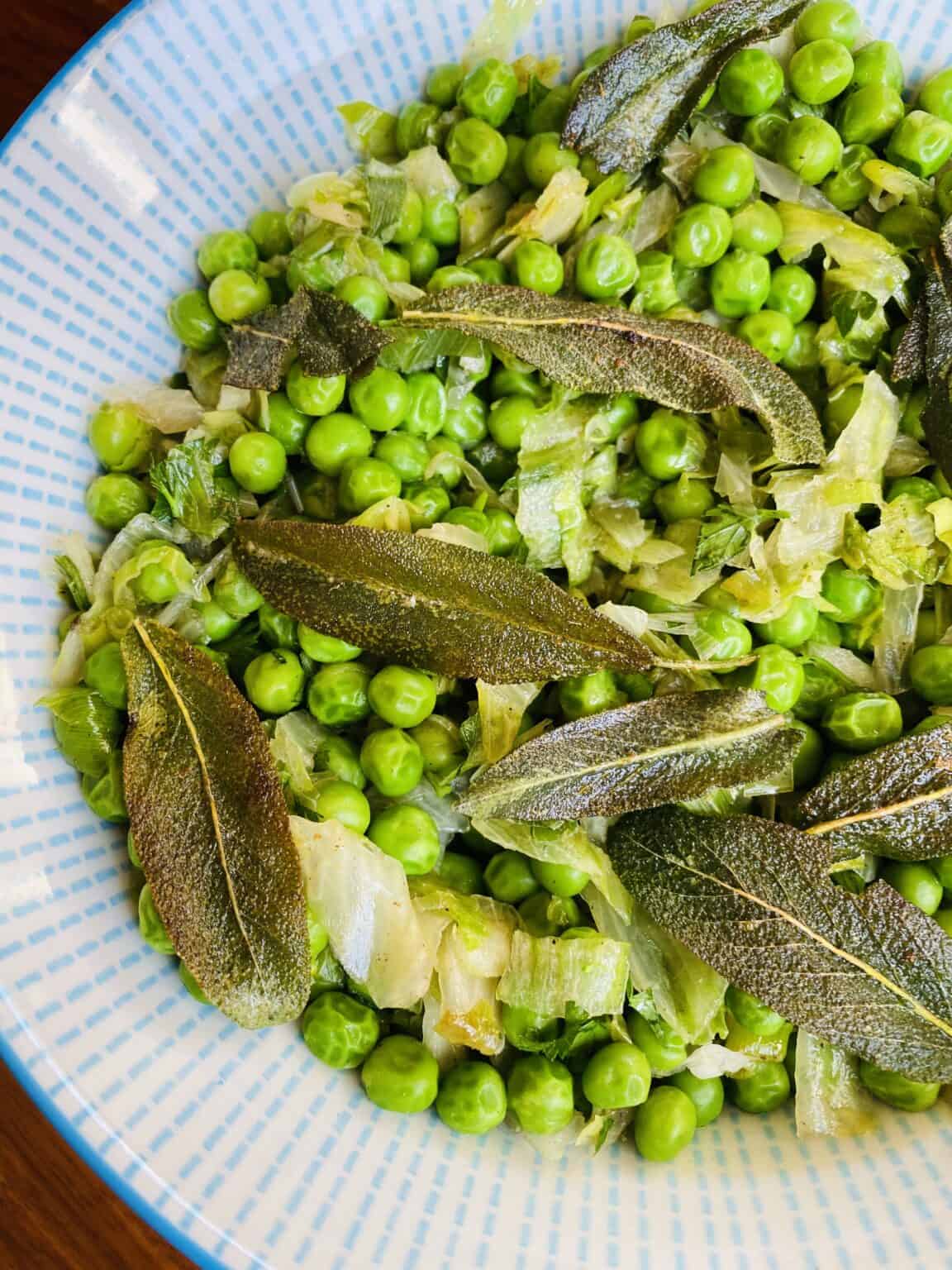 French-Style Peas With Crispy Sage - Mrsfoodiemumma