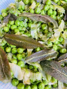 French-Style Peas With Crispy Sage - Mrsfoodiemumma